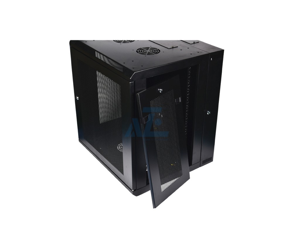 10U low-profile switch-depth wall mount rack enclosure cabinet, hinged ...