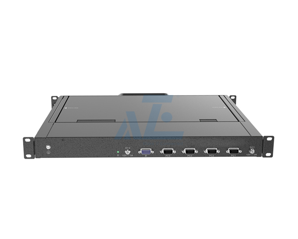 LCD Rack Console | 1U Rackmount 4 Port 15.6inch FHD LCD KVM Console ...