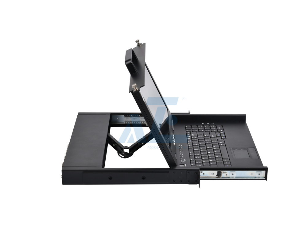 LCD Rack Console | 1U Rackmount 4 Port 15.6inch FHD LCD KVM Console ...