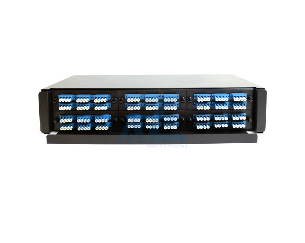 2U 19inch Rack Mount Fiber Optic Patch Panel with Adapter Panel Plates ...