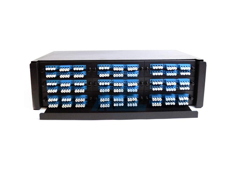 3U 19inch Rack Mount Fiber Optic Patch Panel with Adapter Panel Plates ...