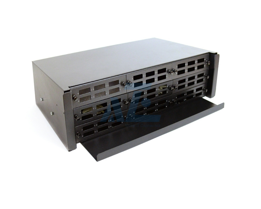 3U 19inch Rack Mount Fiber Optic Patch Panel with Adapter Panel Plates ...