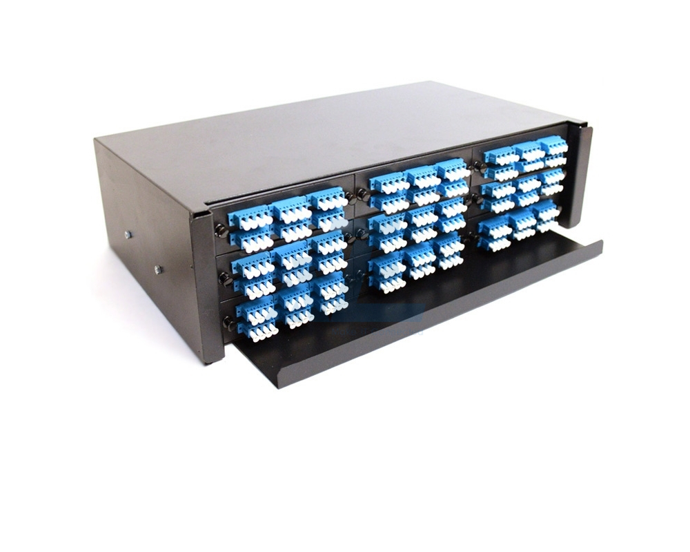 3U 19inch Rack Mount Fiber Optic Patch Panel with Adapter Panel Plates ...
