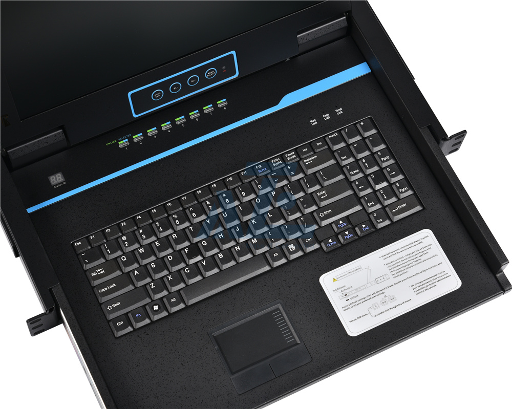 1U Rackmount 19inch LCD Console with Integrated 24 port IP KVM Switch ...